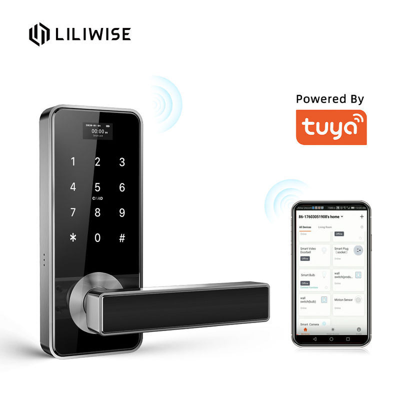 Electronic Tuya Smart Door Lock Security Digital Password RFID Card APP ...