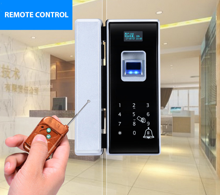 Silver Fingerprint Entry Door Lock , Card Finger Scan Door Lock Long ...