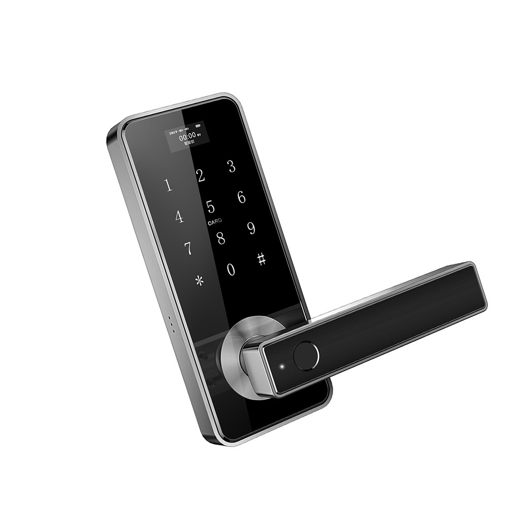 Security Upmarket Black Zinc Alloy Door Lock Fingerprint Combination ...