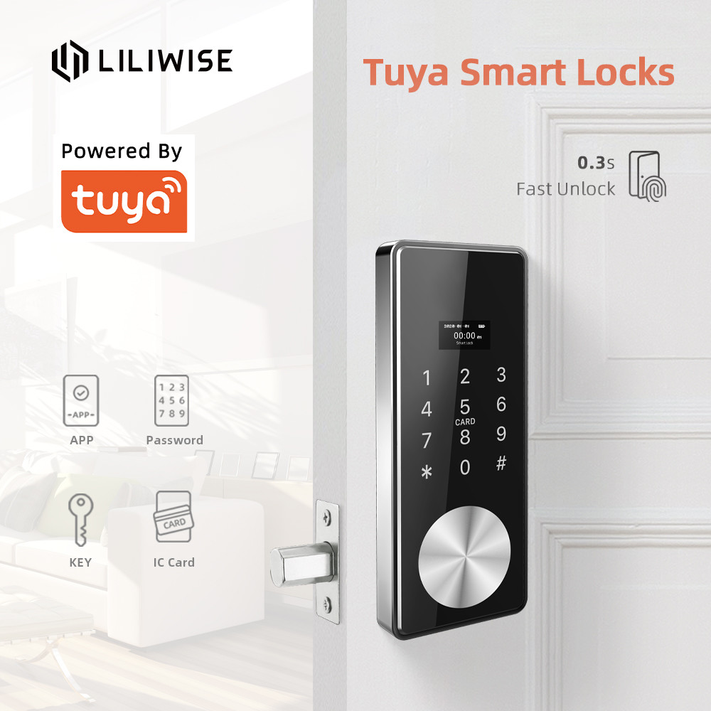 Tuya APP Code Keyless Entry Deadbolt Touch Pad MF1 Card Electronic Door ...