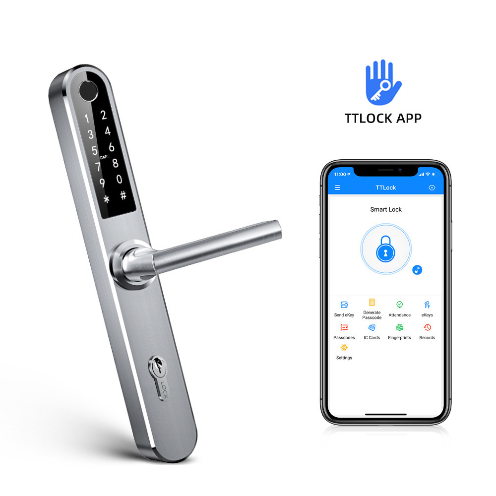 Aluminium Door Lock Smart Fingerprint Slide Digital Electric Cord With ...