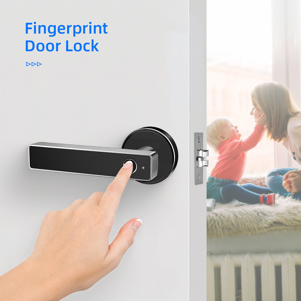 Smart Biometric Thumbprint Room Door Locks / Electronic Front Black ...
