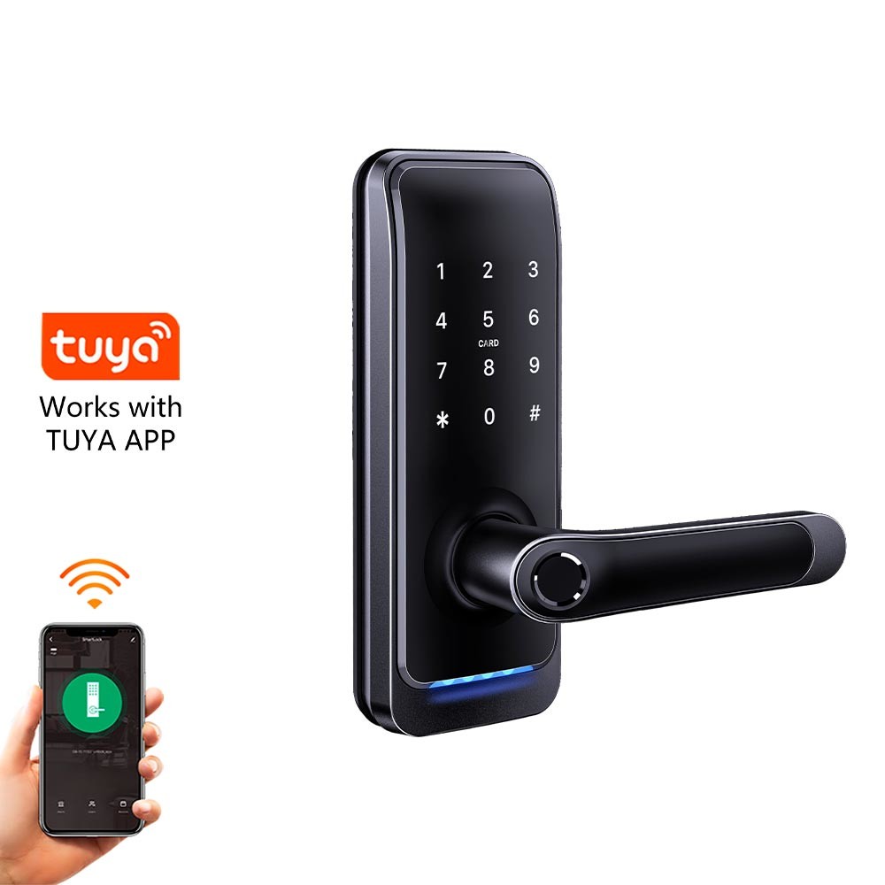 Home Touch Password Electronic Door Locks Mechanical Key Phone Unlock ...