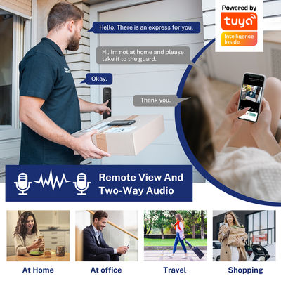 RoHs Auto Smart Door Lock With HD Camera Cat Eye Tuya APP